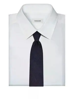 FERRAGAMO Embroidered-logo Neck Tie