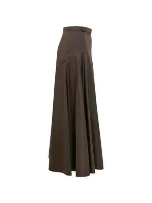 BOSS Belted A-line Skirt In Stretch Cotton