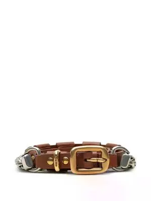 Miu Miu Buckle-detail Chain-link Necklace - Brown