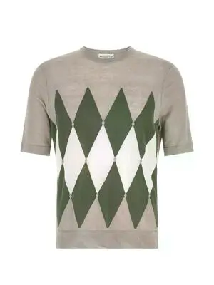 BALLANTYNE Argyle Jacquard T-shirt - Grey