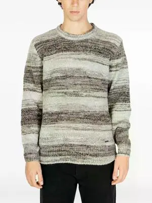 GIANNI LUPO Horizontal-stripe Knitted Sweater - Grey