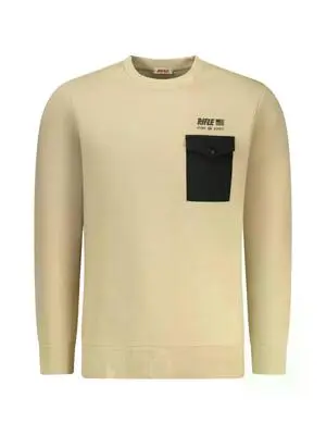 RIFLE Pocket-detail Cotton Sweatshirt - Neutrals