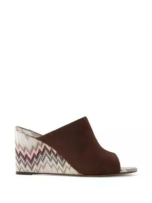 Missoni Chevron-knit Suede Mules
