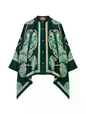 La DoubleJ Floral-print Foulard Shirt - Green