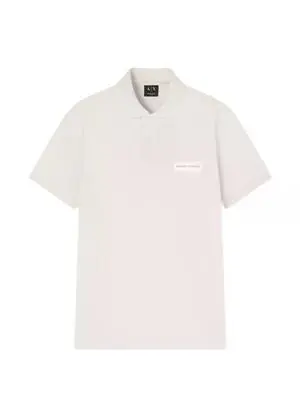 Armani Exchange Logo-patch Polo Shirt - Neutrals