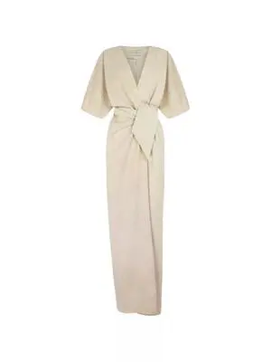 CORTANA Ryo Striped Wrap Dress
