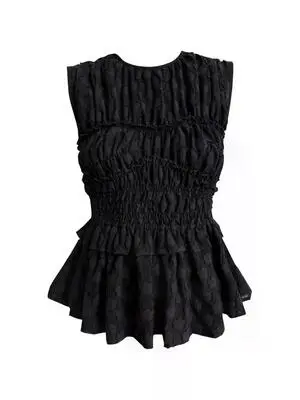 Cecilie Bahnsen Shirred Cloqué Top