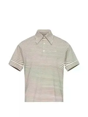 MAISON MARGIELA Striped Jersey Polo Shirt - Neutrals