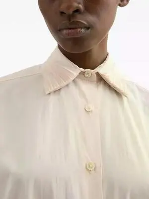 JIL SANDER Pleated Lightweight Midi Shirt Dress - Pink