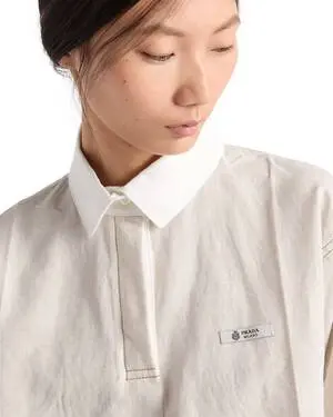 Prada Chambray And Jersey Polo Shirt - Neutral
