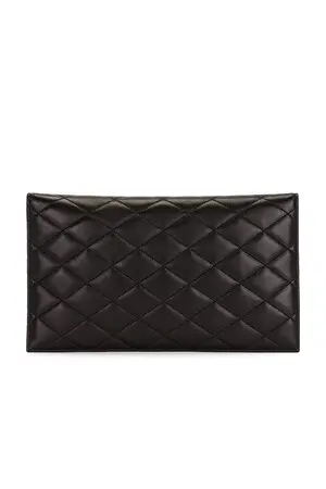 Saint Laurent Agneau Plume Matelasse Pouch - Nero