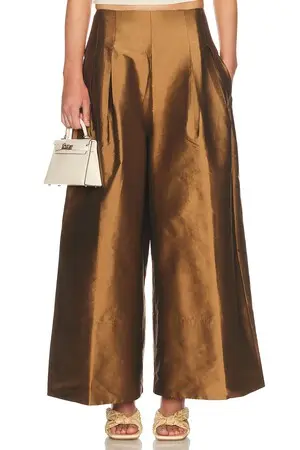 Chan Luu Techno Taffeta Ultra Wide Leg Trouser