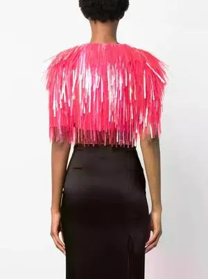Sportmax Fringed Cropped Top