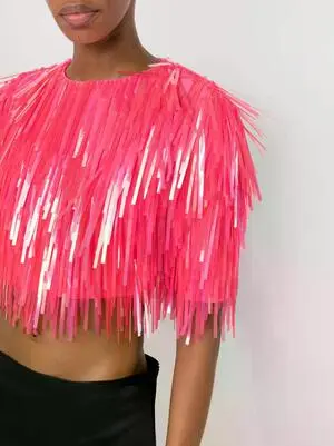 Sportmax Fringed Cropped Top