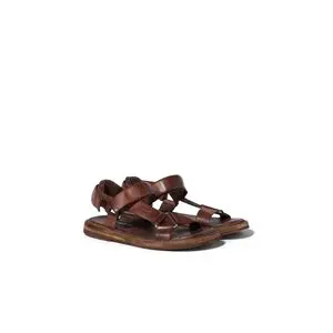 Miu Miu Leather Sandals - Coffee