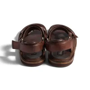 Miu Miu Leather Sandals - Coffee