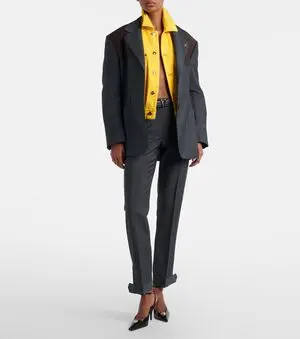Versace Medusa Wool And Mohair Blazer - Grey
