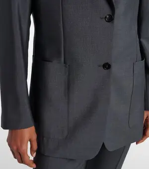 Versace Medusa Wool And Mohair Blazer - Grey