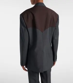 Versace Medusa Wool And Mohair Blazer - Grey