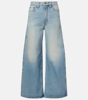 Khaite Delina High-rise Wide-leg Jeans - Blue