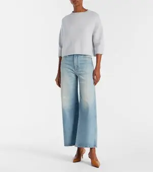 Khaite Delina High-rise Wide-leg Jeans - Blue