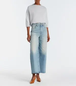 Khaite Delina High-rise Wide-leg Jeans - Blue