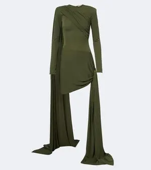 THE NEW ARRIVALS ILKYAZ OZEL Draped Gathered Minidress - Green
