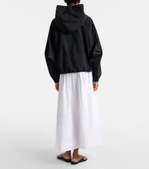 RÓHE Pleated Cotton Poplin Midi Skirt
