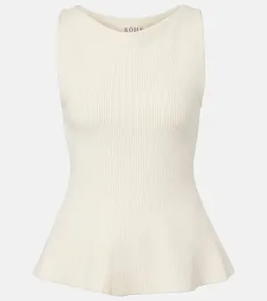 RÓHE Knitted Organic Cotton Top - Beige