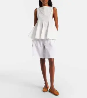 Khaite Poppy Cotton Bermuda Shorts - White