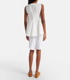 Khaite Poppy Cotton Bermuda Shorts - White