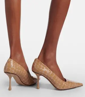 JIMMY CHOO Ixia Croc-effect Patent Leather Pumps