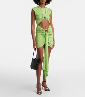 Christopher Esber Bezel Quartz Cutout Jersey Minidress
