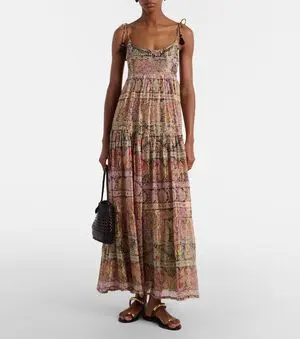 Rixo Kamilah Floral Lamé Maxi Dress - Multicoloured