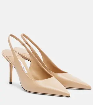 JIMMY CHOO Love Leather Slingback Pumps - Brown