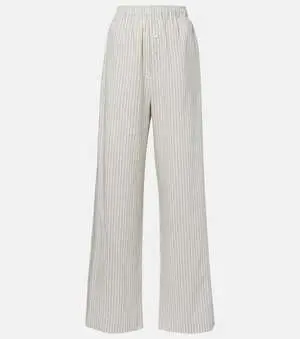 RÓHE Striped Silk And Cotton Wide-leg Pants