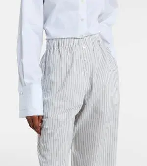 RÓHE Striped Silk And Cotton Wide-leg Pants