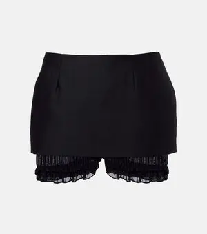 Magda Butrym Wool And Silk Ruffled Skort - Black