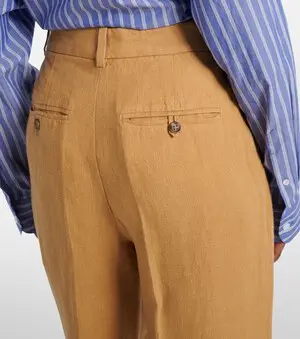 Polo Ralph Lauren Linen Wide-leg Pants - Brown