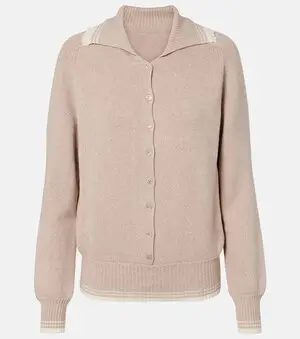 Magda Butrym Cotton And Cashmere Cardigan - Beige