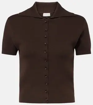 Magda Butrym Cotton And Cashmere Cardigan - Brown