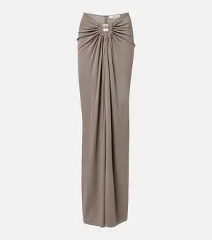 Christopher Esber Bezel Quartz Gathered Jersey Maxi Skirt - Grey