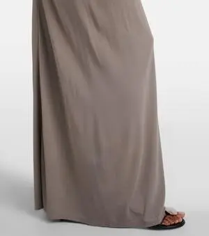Christopher Esber Bezel Quartz Gathered Jersey Maxi Skirt - Grey