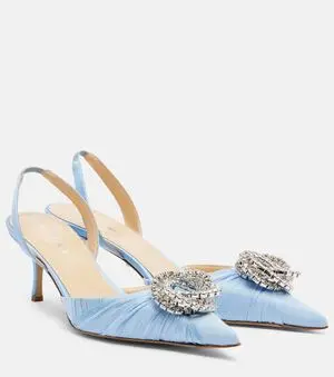 Mach & Mach Galaxy Embellished Organza Slingback Pumps - Blue