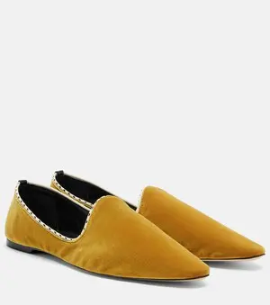 TOTEME Velvet Slip-on Loafers - Yellow