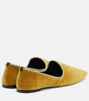 TOTEME Velvet Slip-on Loafers - Yellow