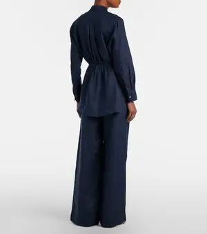 Melissa Odabash Serena Linen Wide-leg Pants - Blue