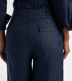 Melissa Odabash Serena Linen Wide-leg Pants - Blue