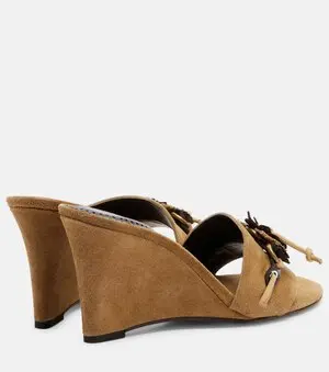 Isabel Marant Étoile Anee Embellished Suede Wedge Mules