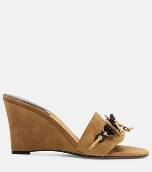 Isabel Marant Étoile Anee Embellished Suede Wedge Mules